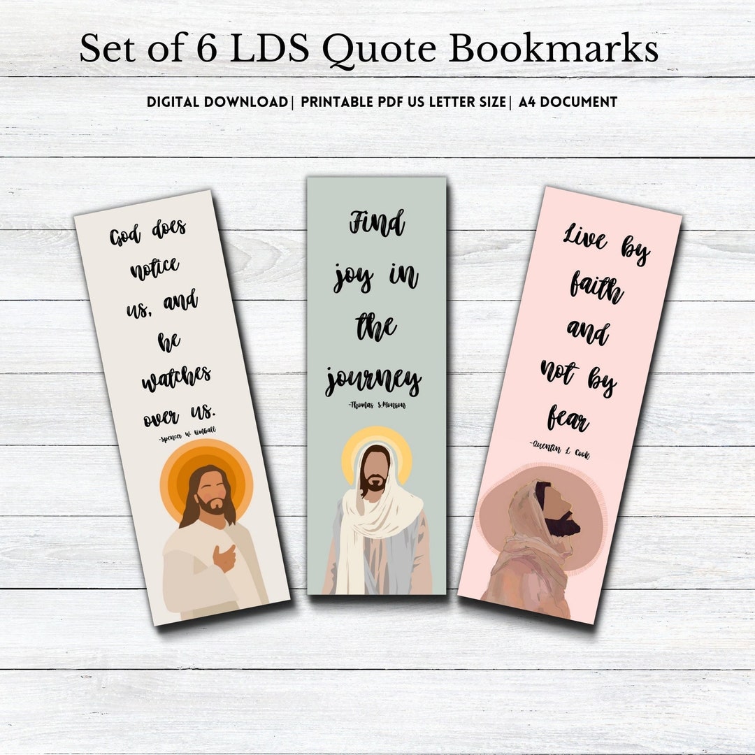 LDS Inspirational Quote Bookmarks - Etsy