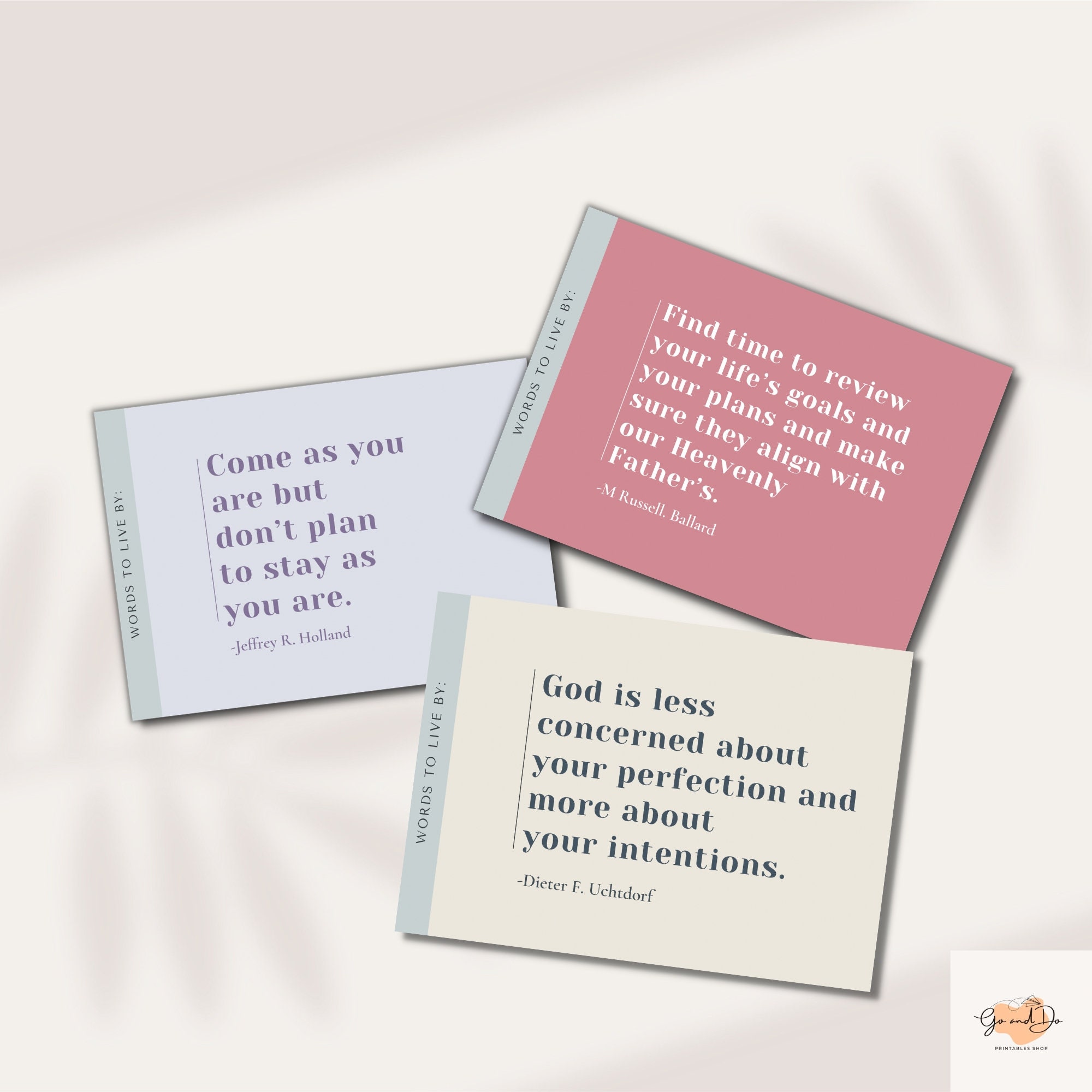 Motivation Cards LDS Words to Live by LDS Cards General Conference ...