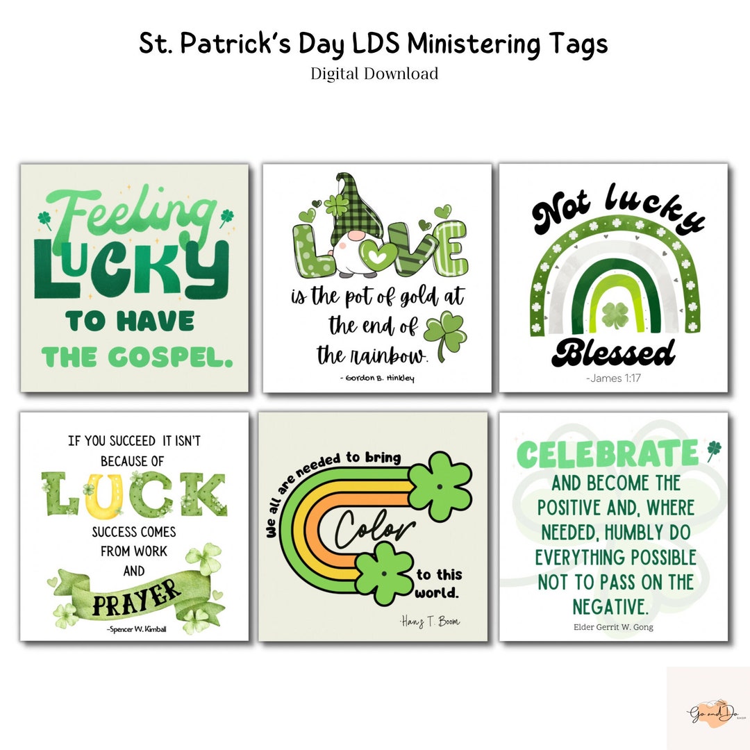 St Patrick’s Day Ministering Tags | Lds Gift Tags Idea| Lds Printables ...
