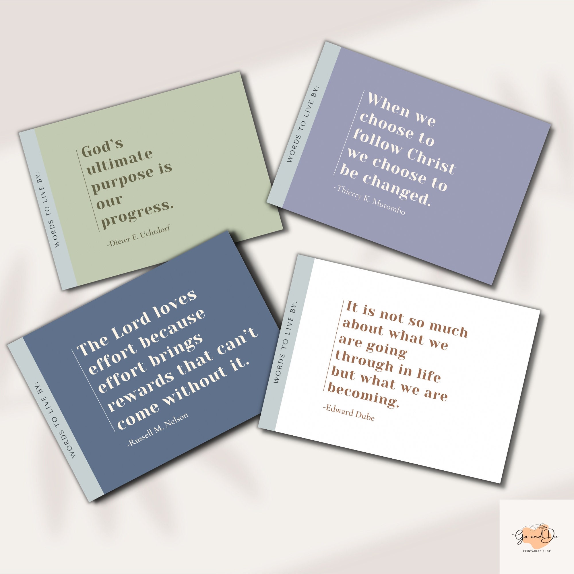 Motivation Cards LDS Words to Live by LDS Cards General Conference ...