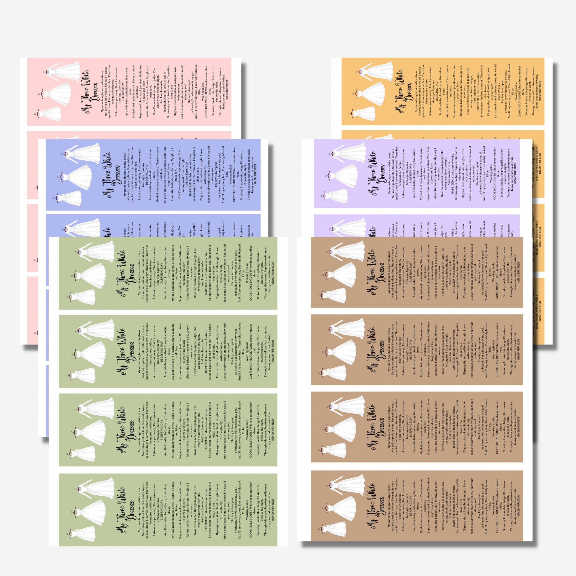 My Three White Dresses Bookmarks - Etsy