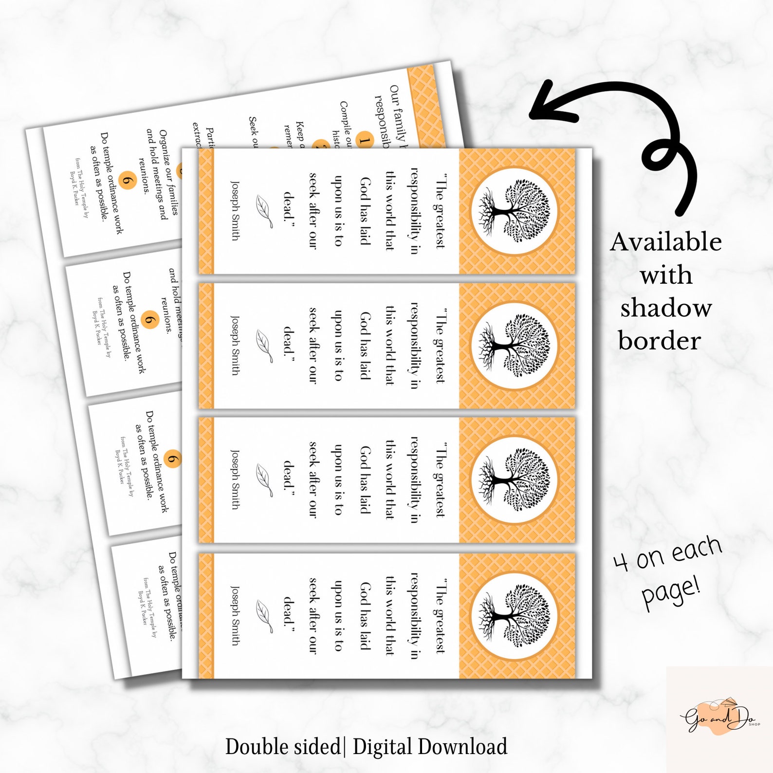 Family History Lds Bookmark | Lds Double Sided Bookmark | Joseph Smith ...