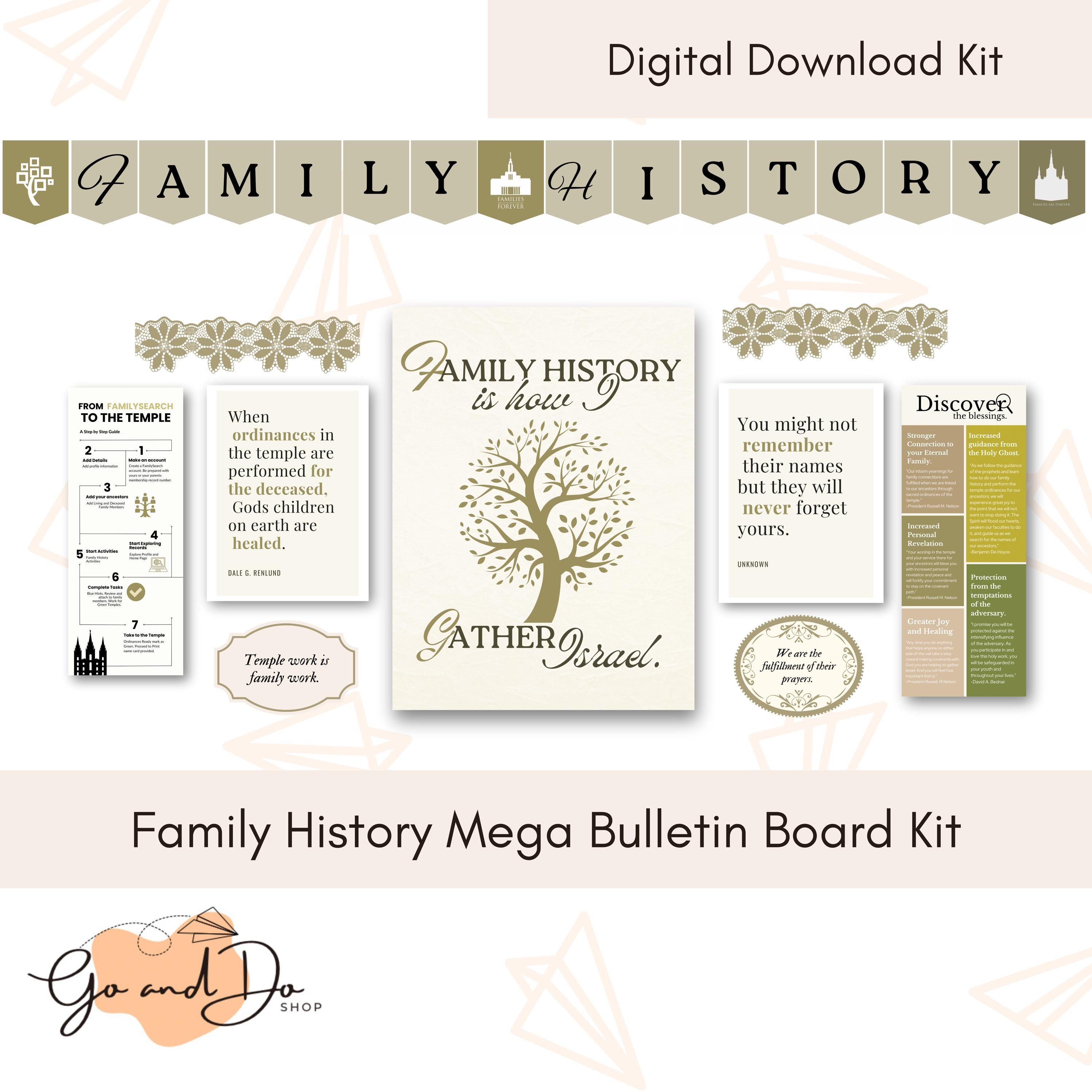 LDS Family History Bulletin Board Kit: Temple Trip Countdown (digital ...