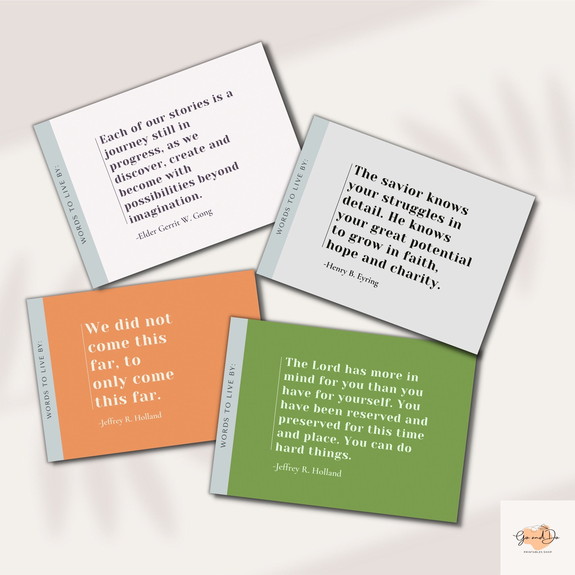 Motivation Cards LDS Words to Live by LDS Cards General Conference ...
