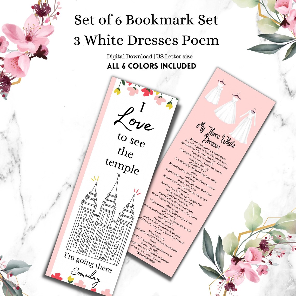 My Three White Dresses Bookmarks - Etsy