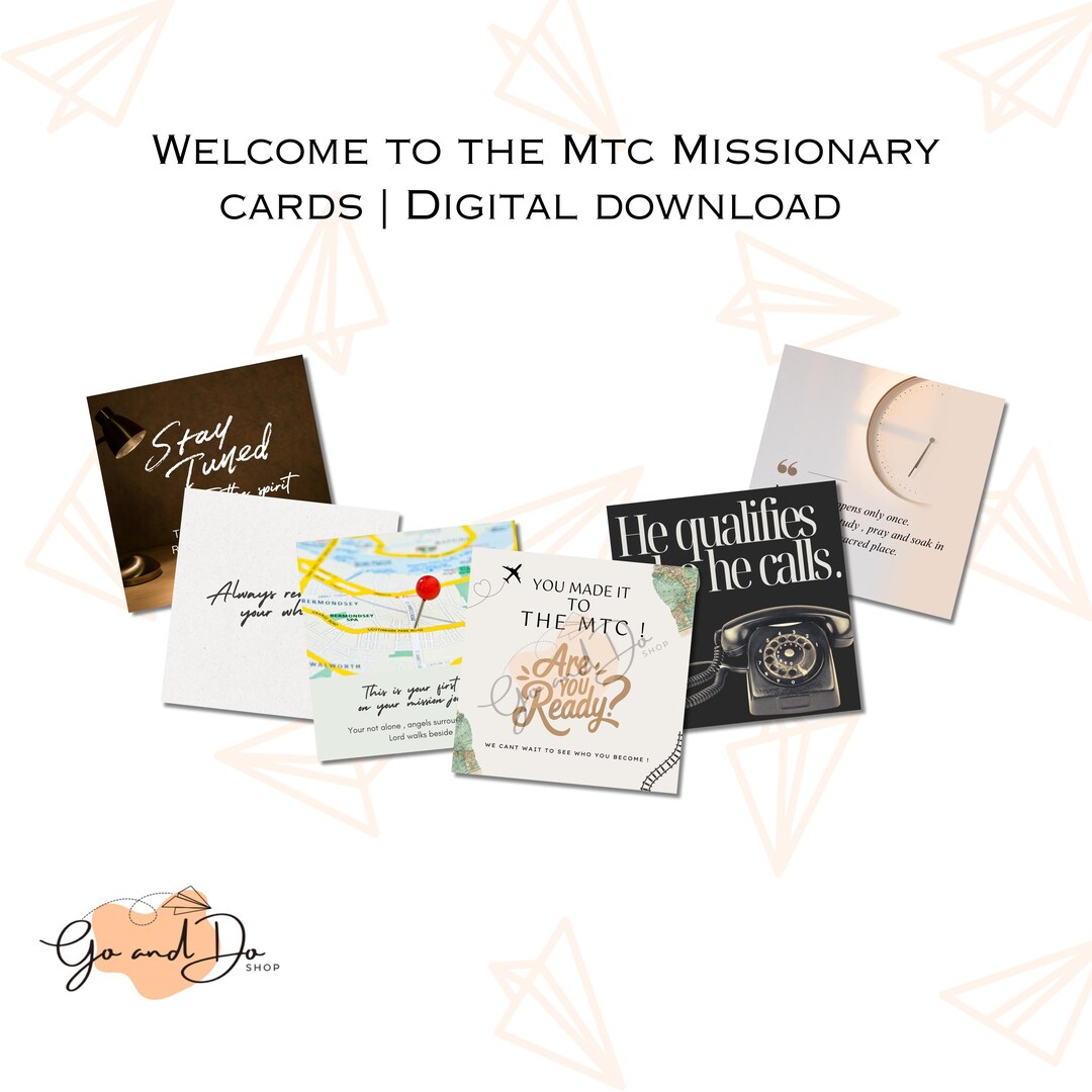 MTC Missionary Inspirational Cards: LDS Gift, Digital Download - Etsy