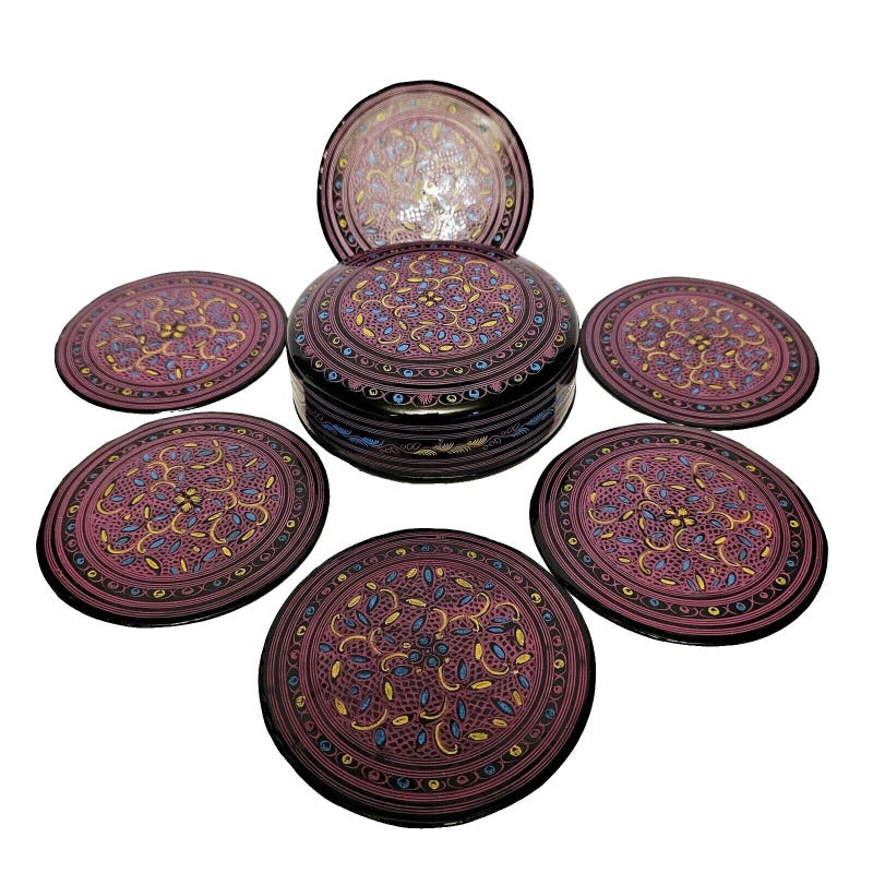 Lacquer Coasters - Etsy