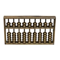 Vintage Wooden Abacus 14" Traditional Chinese Counting Tool With Brass ...
