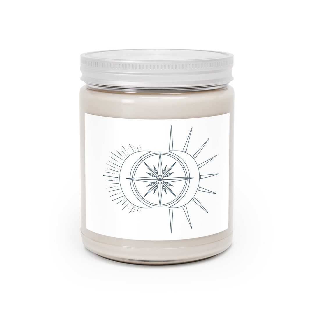 Custom Compass Rose Sunrise Moon Graphic Scentedcandle, 9oz - Etsy