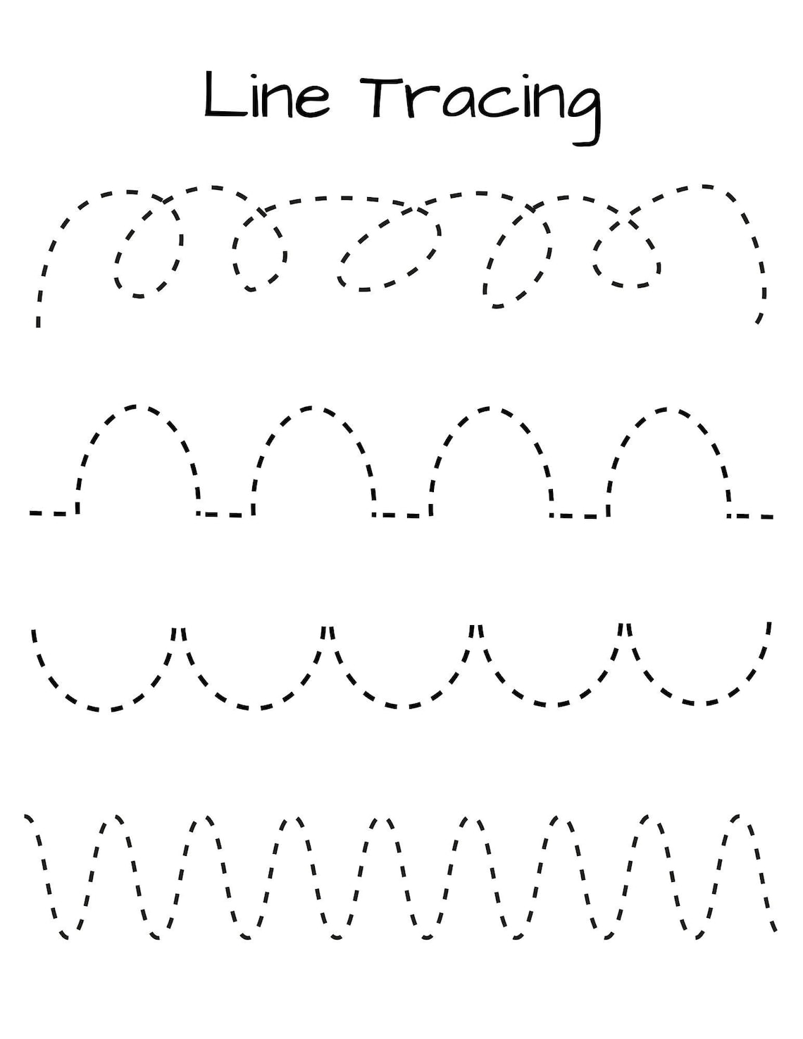 Line Tracing Activity Sheet | Printable - Etsy