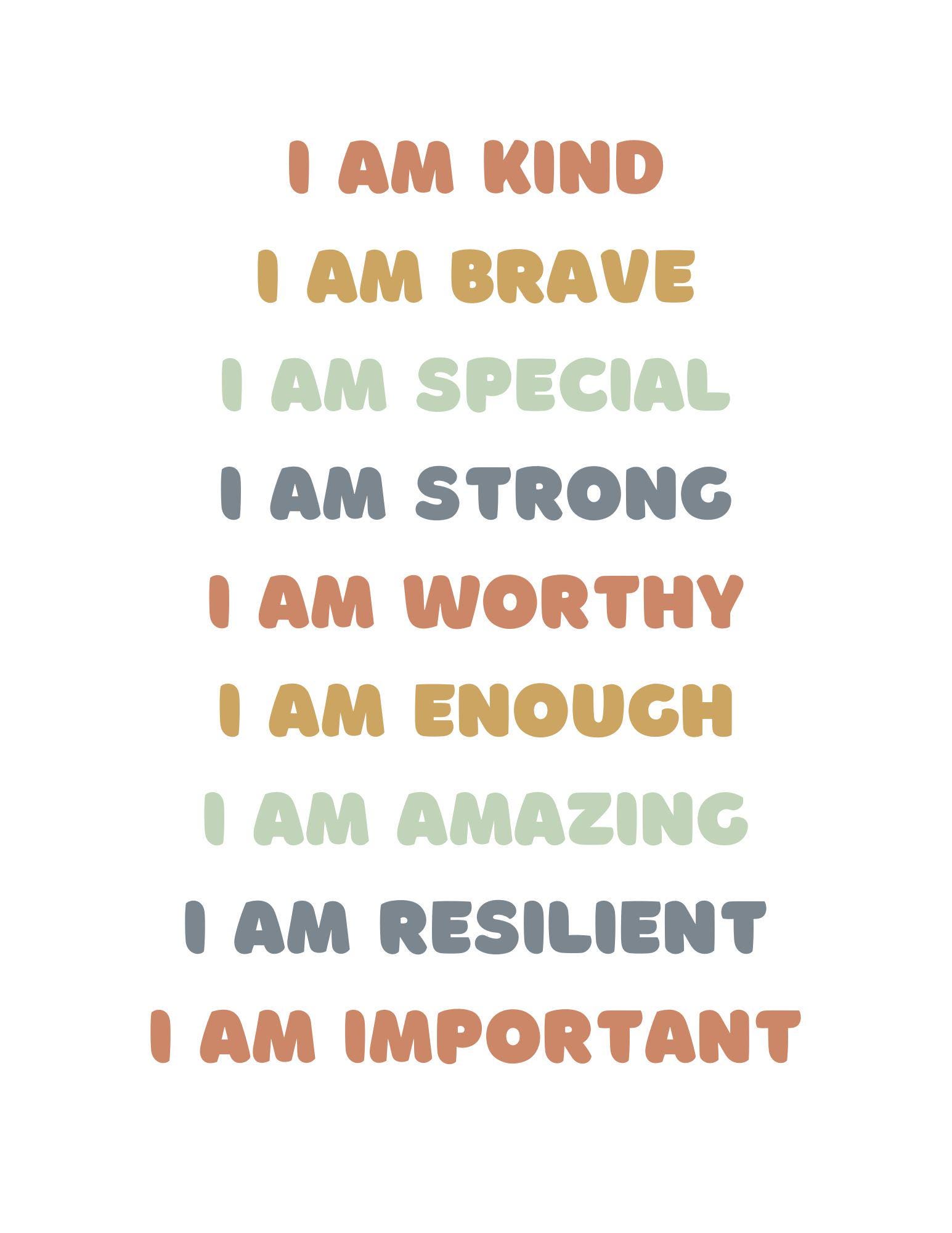 Positive Affirmations Activity Sheet-light | Printable - Etsy