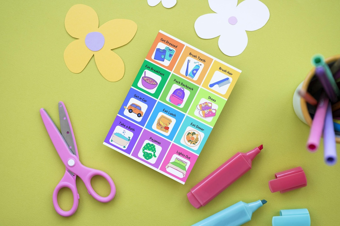 Digital Kids Chore Chart Printable | Daily Task Chart for Kids ...