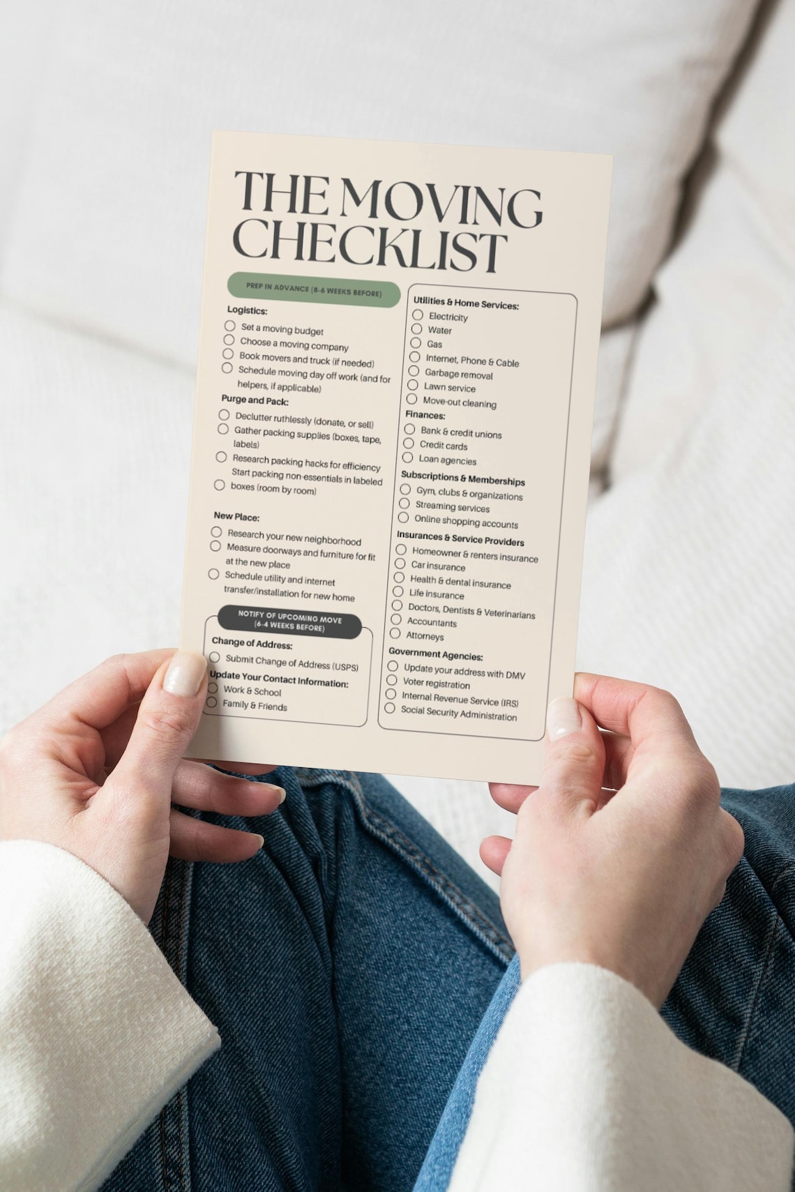 Moving Checklist | Moving Planner, Moving Organizer, Moving Schedule ...