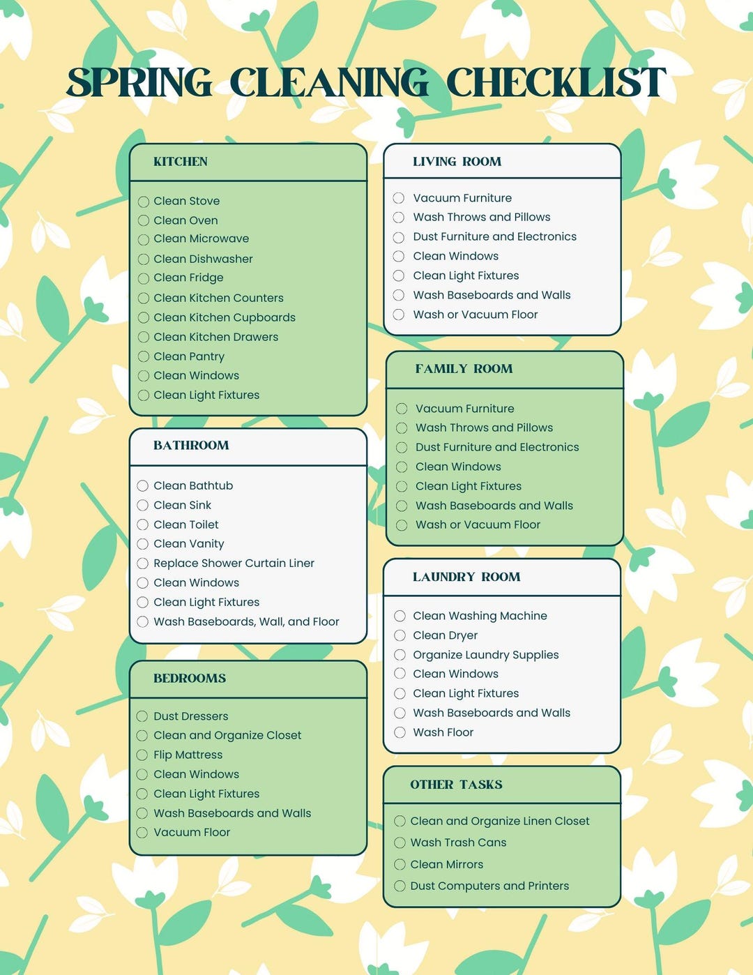Spring Cleaning Checklist | Home Organization, Seasonal Cleaning ...