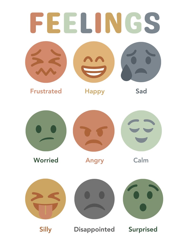 Emotions List Activity Sheet Neutral | Printable Feelings Chart ...