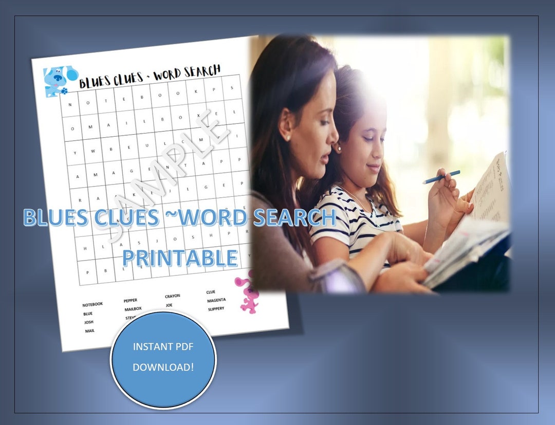 Blues Clues Word Search Digital Printable - Etsy Canada