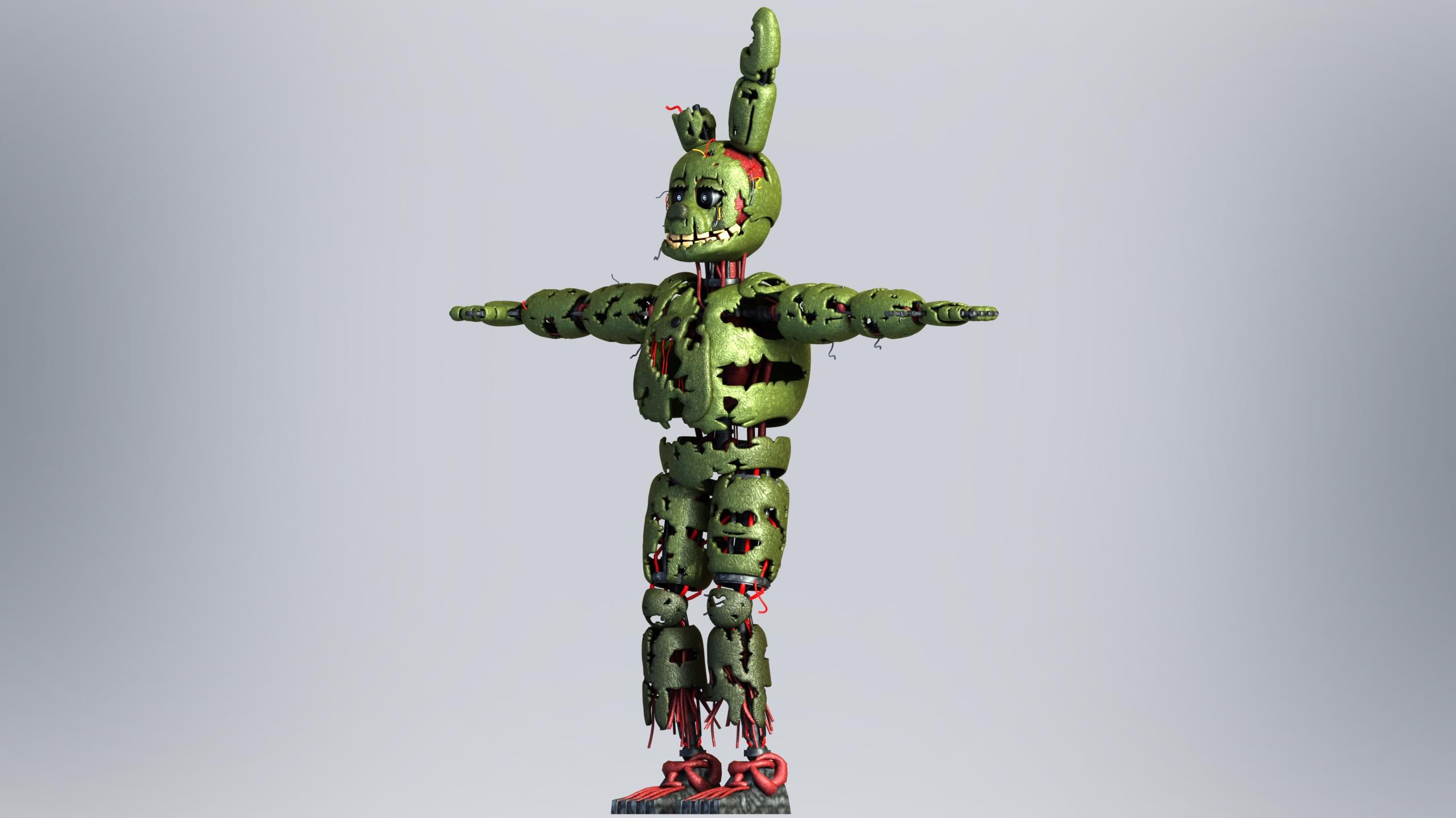 FNAF Springtrap Full Body Wearable Armor and Head Fnaf Springtrap Furry STL Files 3D Model STL ...