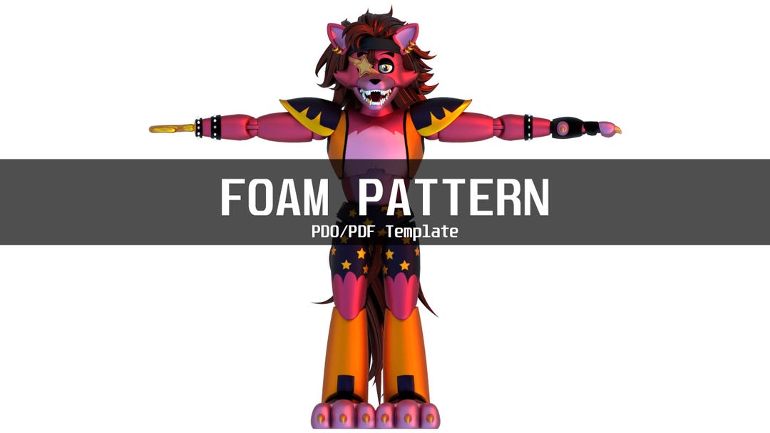 Glamrock Foxy Security Break Furry Wearable Armor and Helmet Mask ...