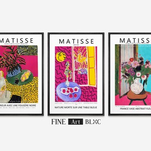 Henri Matisse Wall Art, Bold Exhibition Poster Set Print, Bright ...