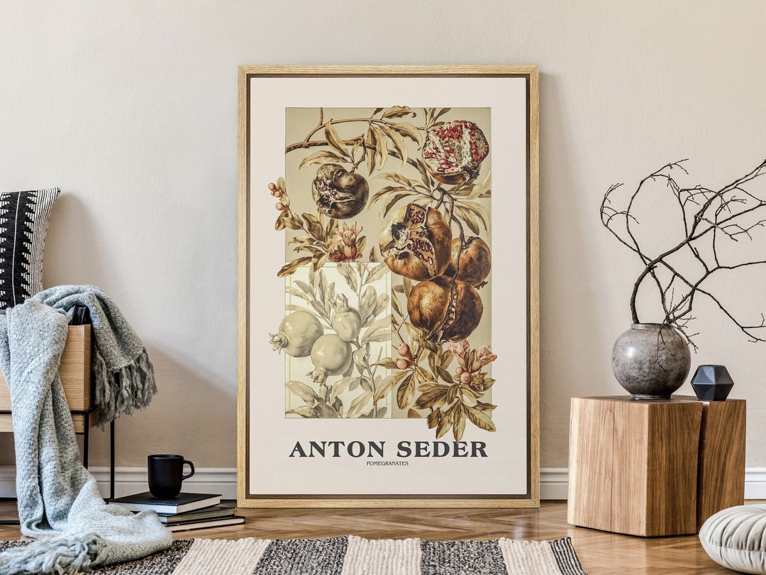 Anton Seder Pomegranate Fruit on the Vine, Fine Art Print, Home Decor ...