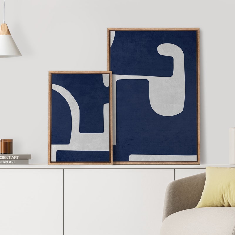 Navy Abstract - Etsy