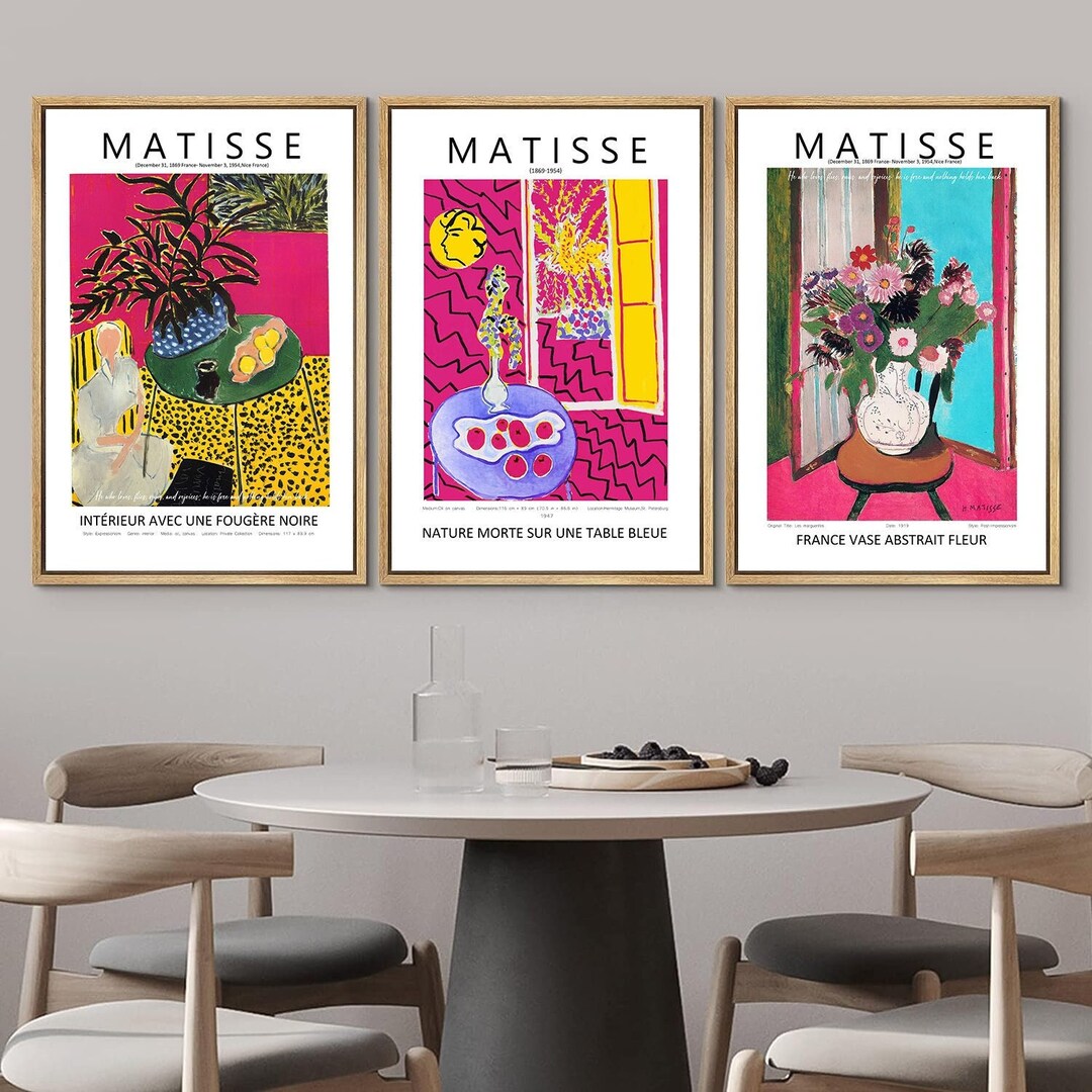 Henri Matisse Wall Art, Bold Exhibition Poster Set Print, Bright ...