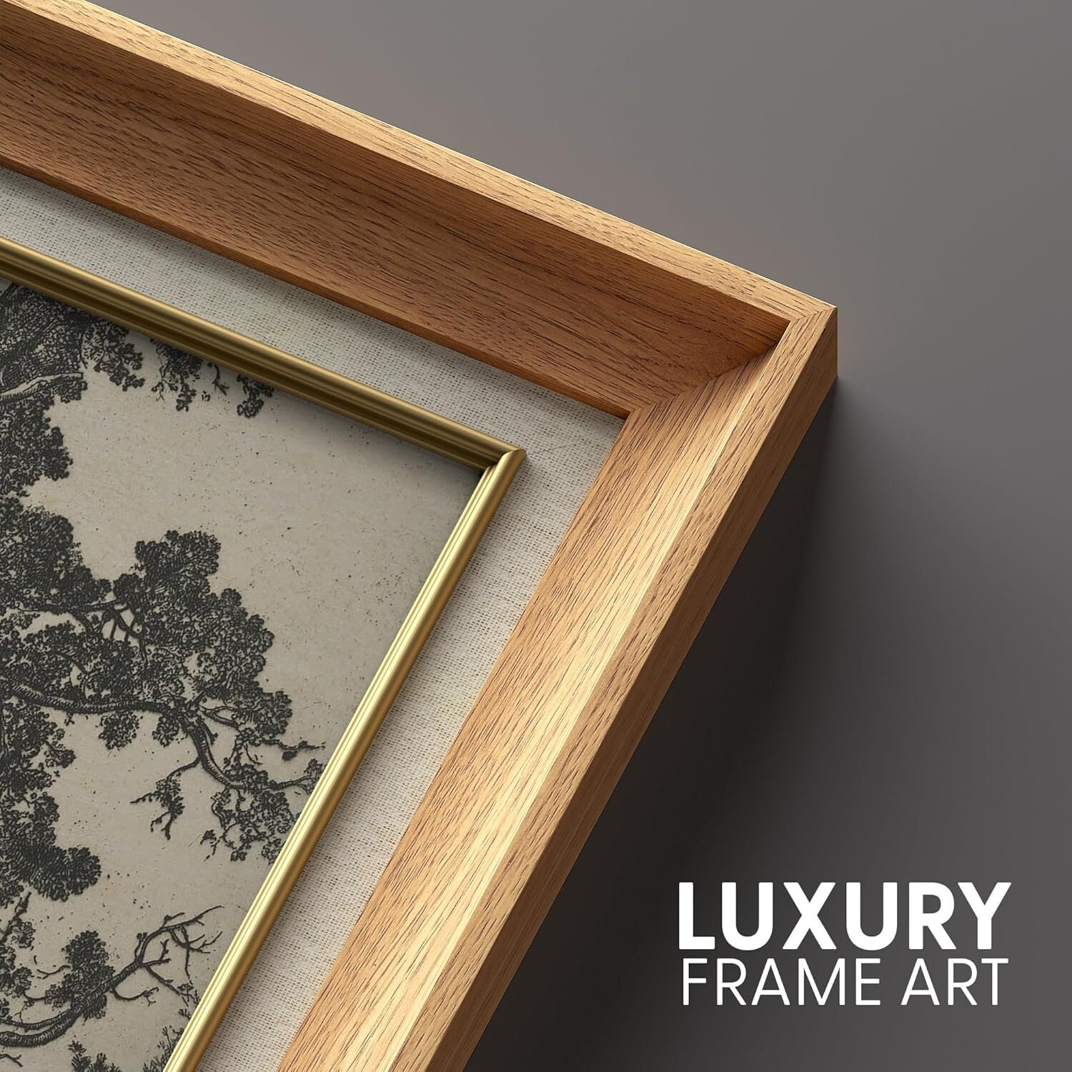 Premium Framed Canvas Prints Wall Art Majestic Tree Fine Art Ink Sketch ...