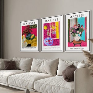 Henri Matisse Wall Art, Bold Exhibition Poster Set Print, Bright ...