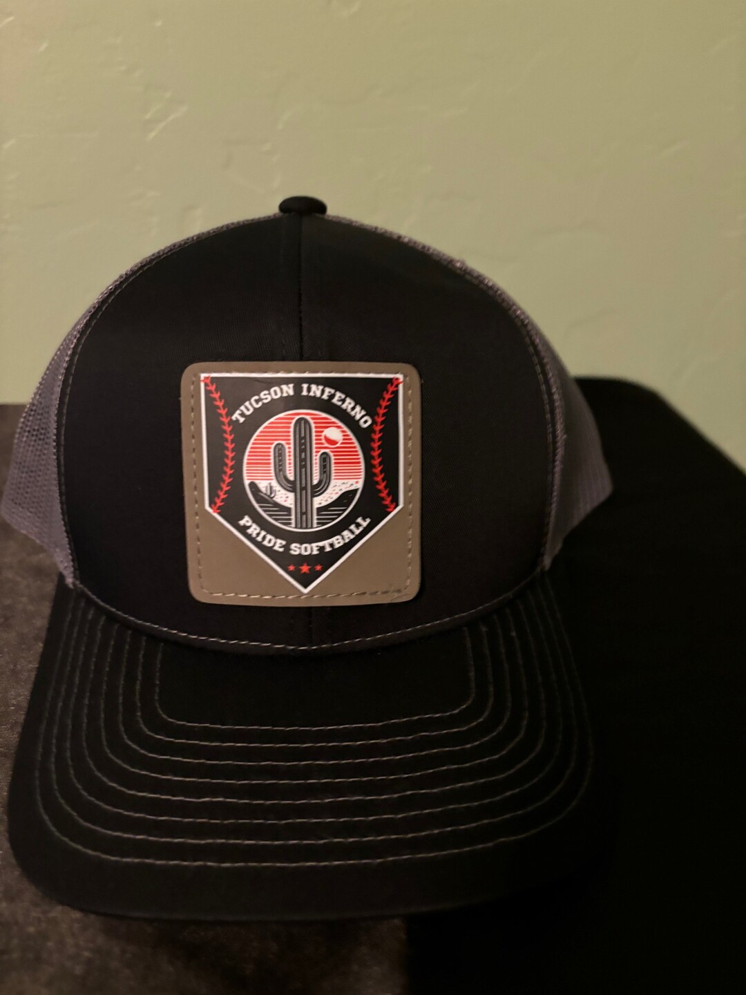 Tucson Inferno Pride Softball - Homeplate Grey Patch Hat Snapback - Etsy