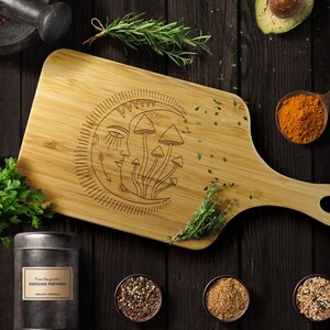 Boho Celestial Cutting Board With Handle Moon Cutting Board - Etsy