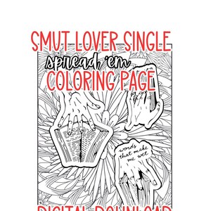 Smut Lover Coloring Page, Printable Smutty Book Themed Coloring Page ...