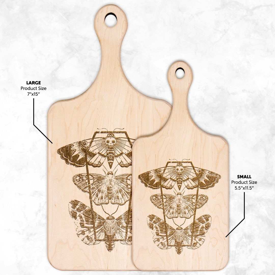 Deathmoth Cutting Board, Boards With Handles, Goth Cutting Board, Moth ...