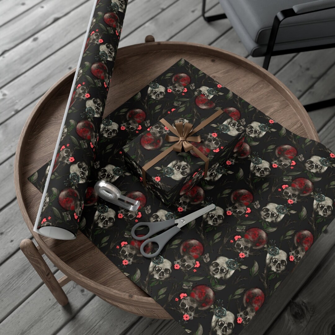 Goth Wrapping Paper, Goth Gift Wrap, Horror Gift Wrapping Paper, Horror ...