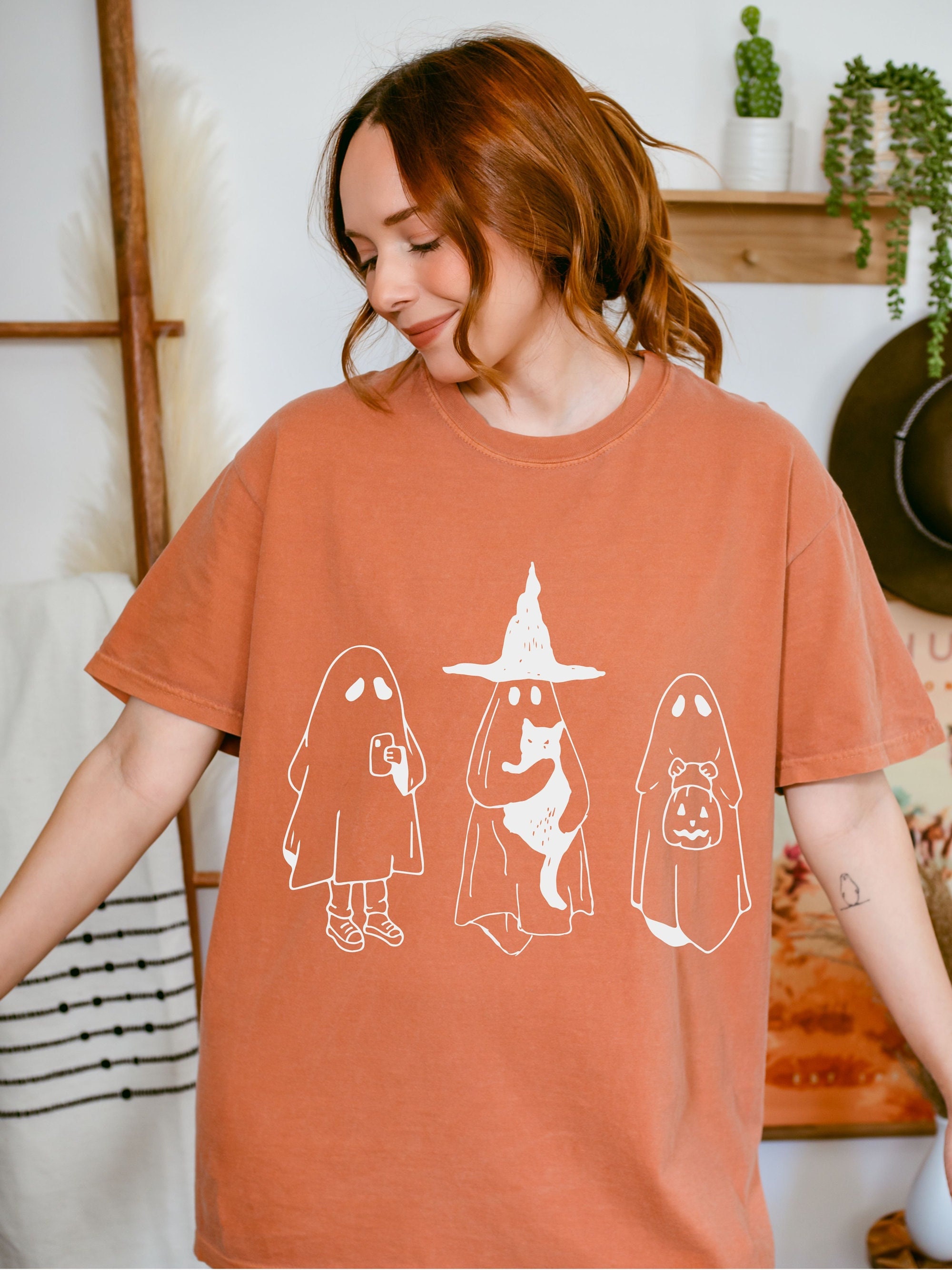 Trick Or Treating Ghosts T-shirt, Cute Ghost Shirt For Spooky Season ...