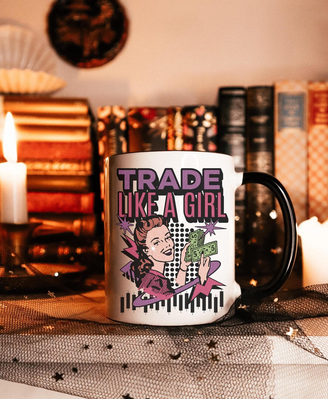 Trade Like A Girl Mug, Woman Trader Mug, Cute Trading Mug for Woman ...