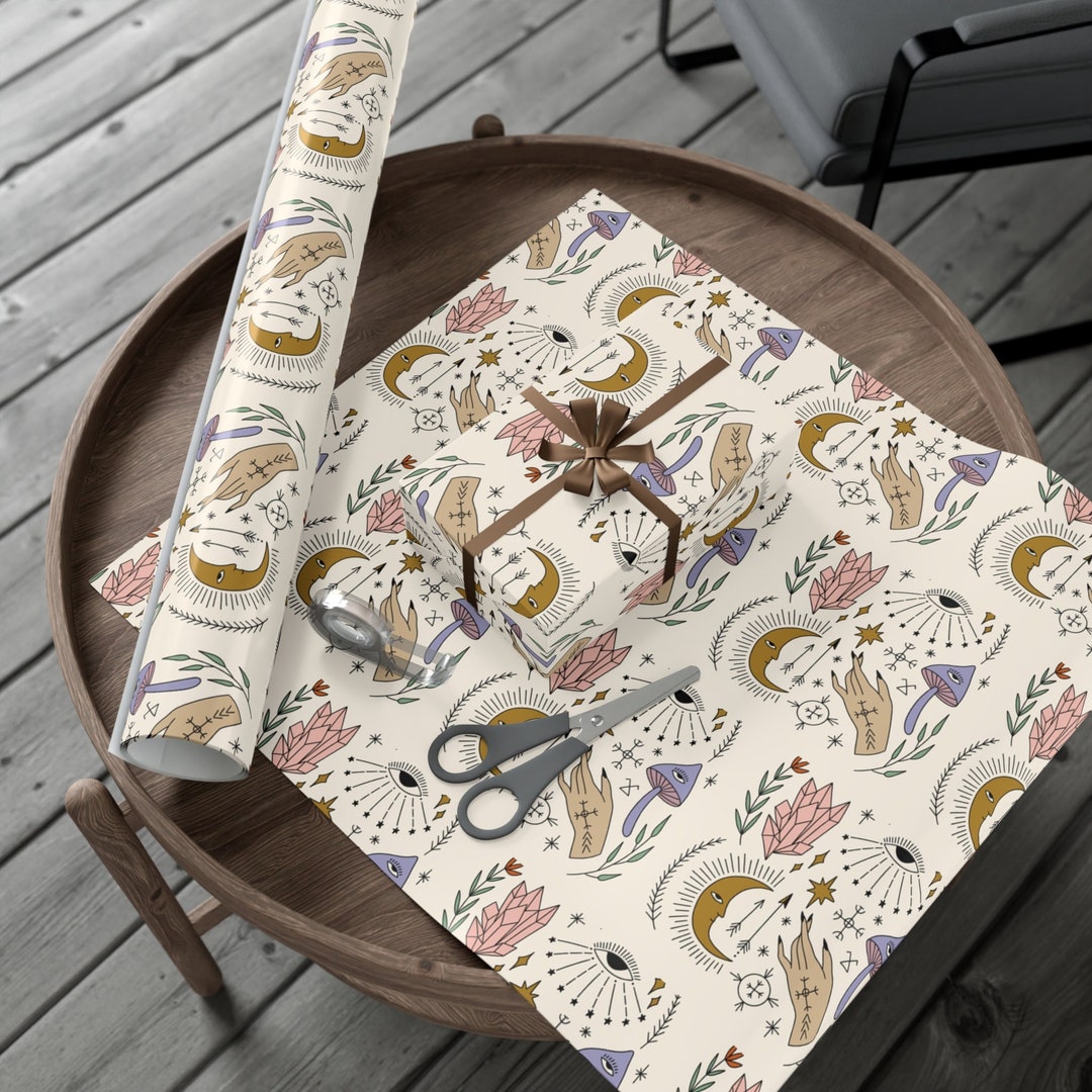 Witchy Wrapping Paper, Witchy Hands Wrapping Paper, Witchy Moon and ...