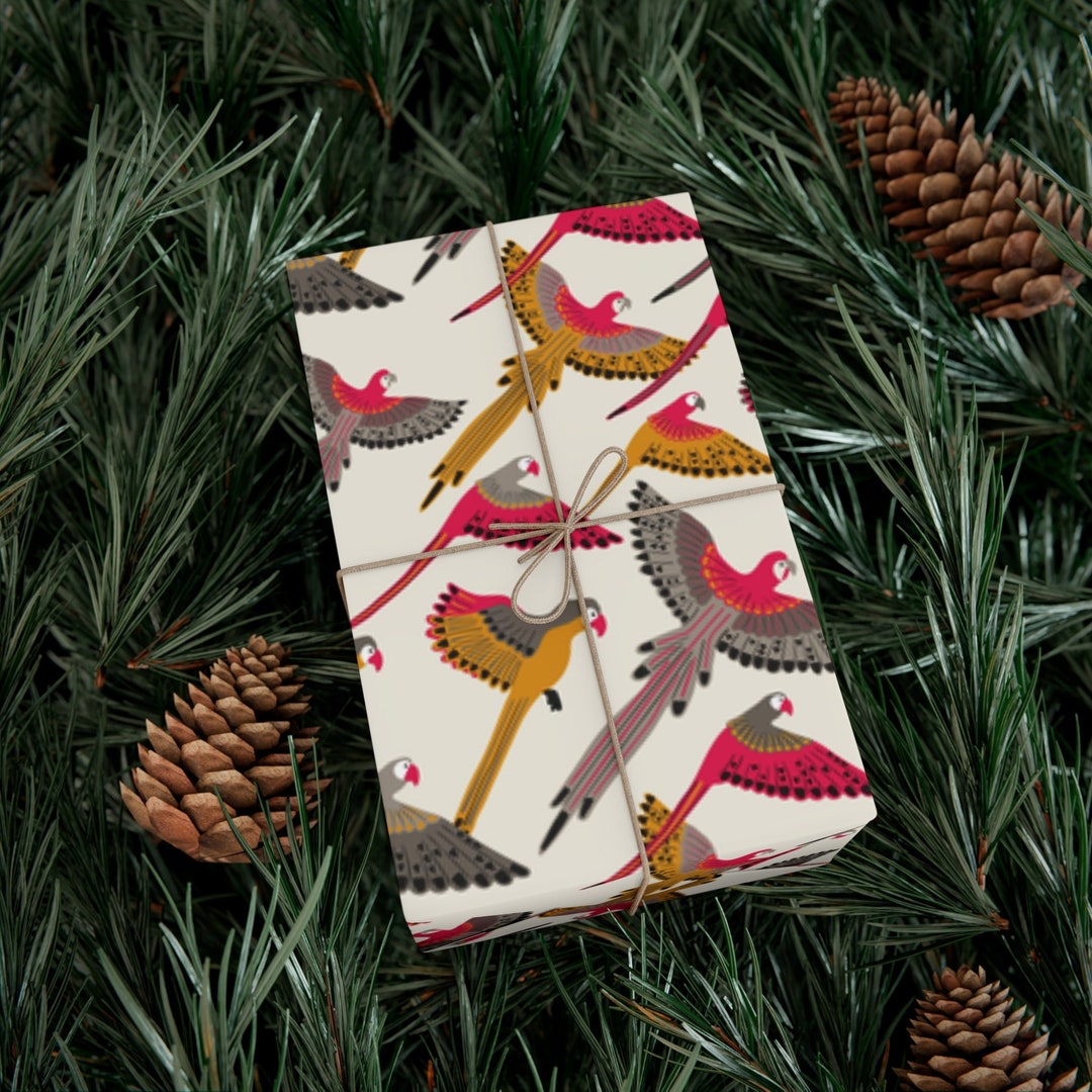 Parrot Wrapping Paper, Parrot Lover Gift, Bird Wrapping Paper for ...