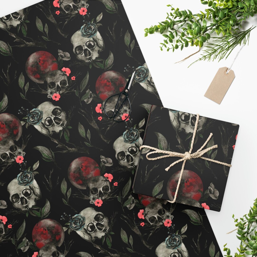 Goth Wrapping Paper Goth Gift Wrap Horror Gift Wrapping - Etsy