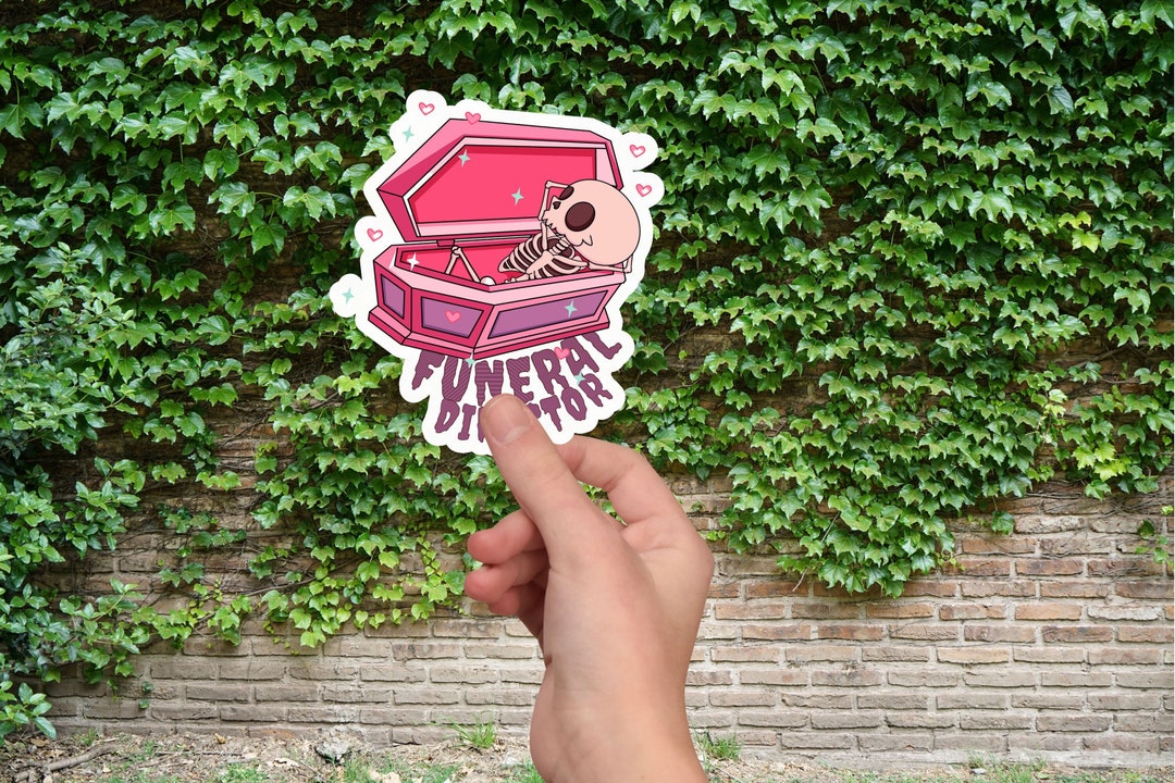 Funeral Director Sticker, Gift for Funeral Director, Pink Casket ...
