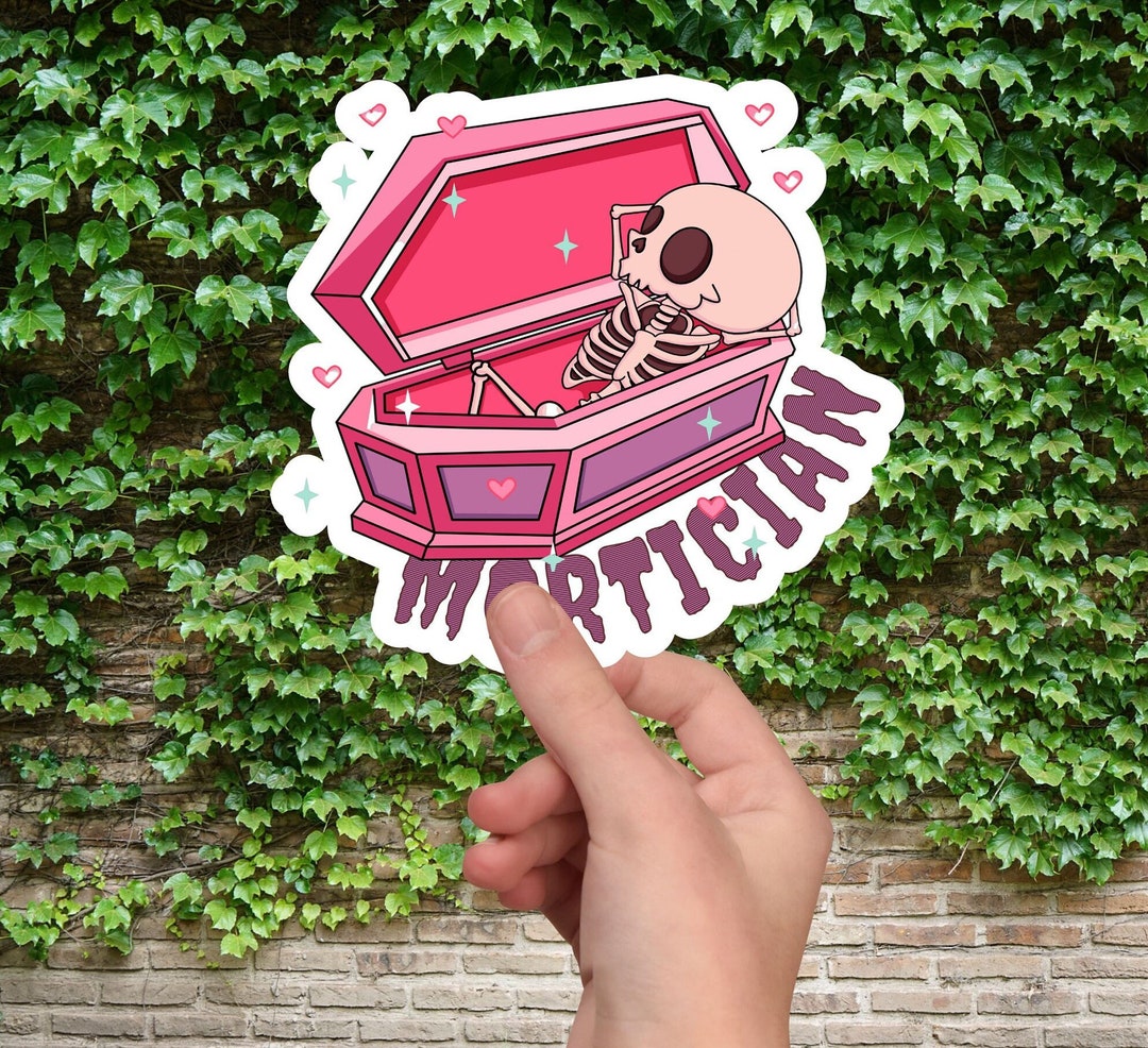 Mortician Sticker, Skeleton in A Casket Sticker, Dark Humor Sticker for ...