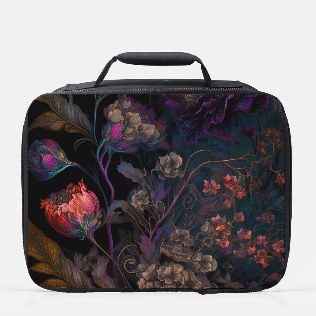 Gothic Floral Lunch Box, Insulated Lunch Box, Black Lunch Box, Thermal ...
