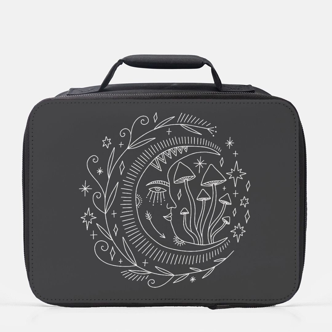 Moon and Mushrooms Lunch Box, Witchy Moon Lunch Bag, Insulated Moon ...