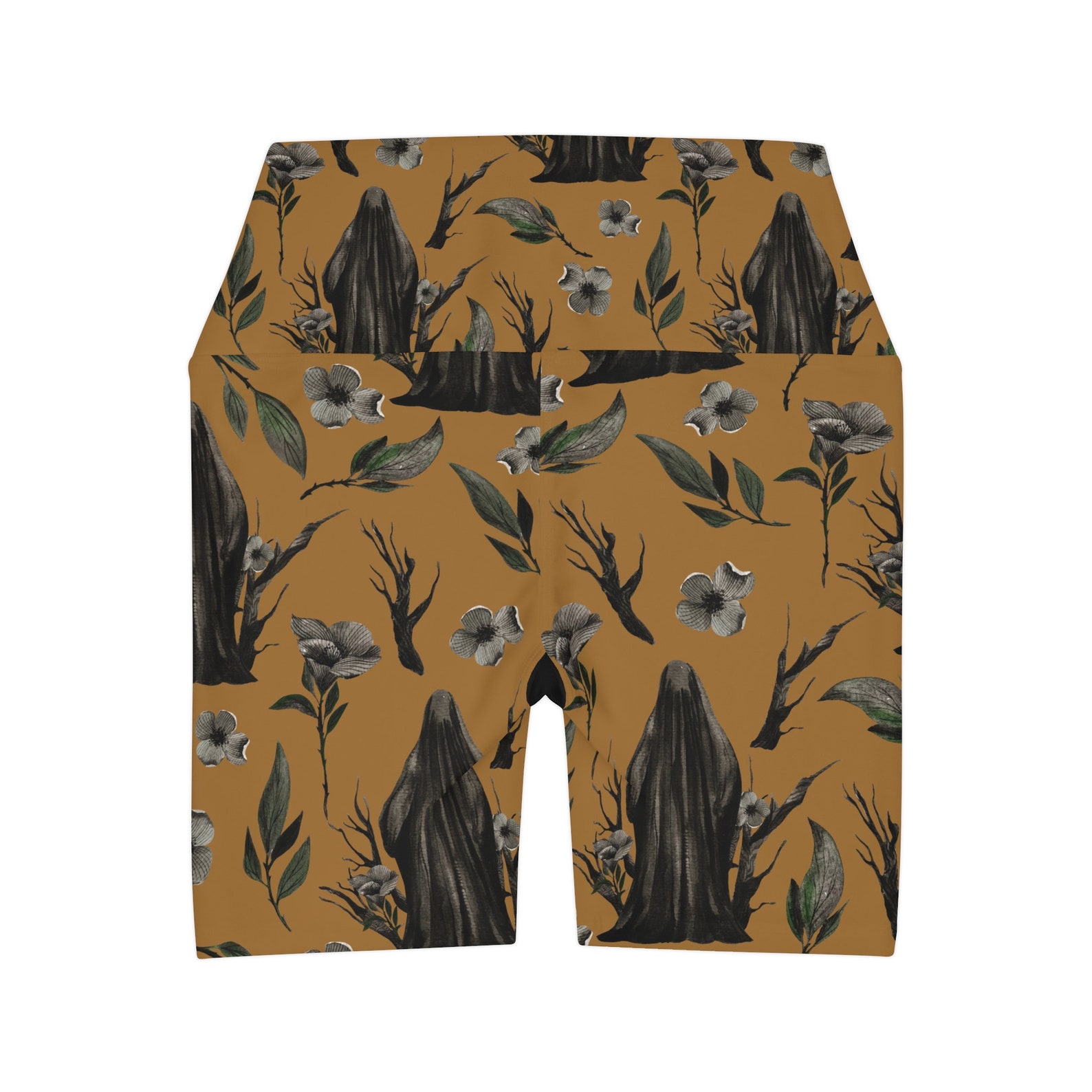 Grim Reaper High Waisted Yoga Short, Goth Workout Clothes, Witchy ...