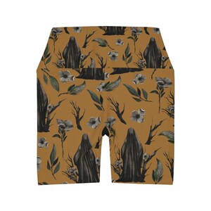 Grim Reaper High Waisted Yoga Short, Goth Workout Clothes, Witchy ...