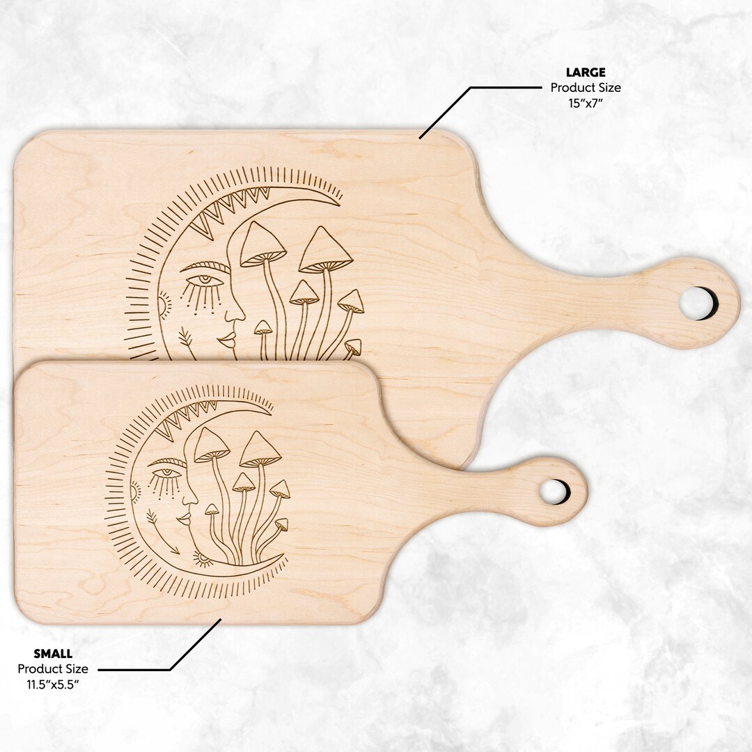 Boho Celestial Cutting Board With Handle, Moon Cutting Board, Moon and ...