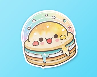 Kawaii Pancake Sticker Pancake Sticker Cute Sticker Vinyl Sticker Food ...
