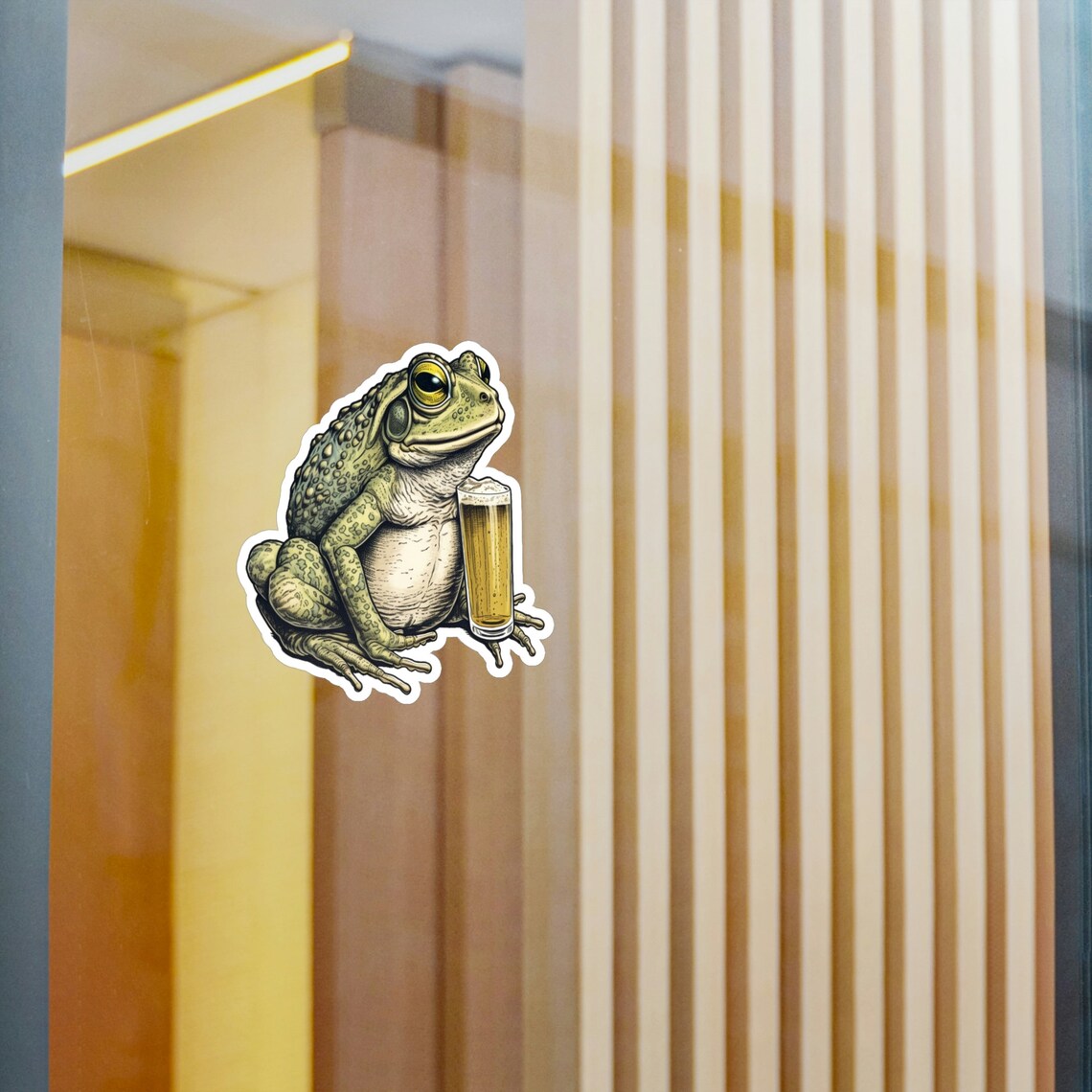 Frog Drinking a Beer Sticker - Etsy