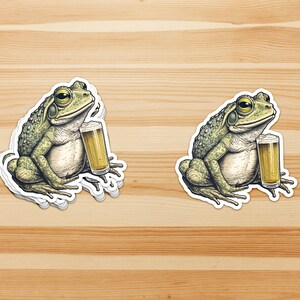 Frog Drinking a Beer Sticker - Etsy