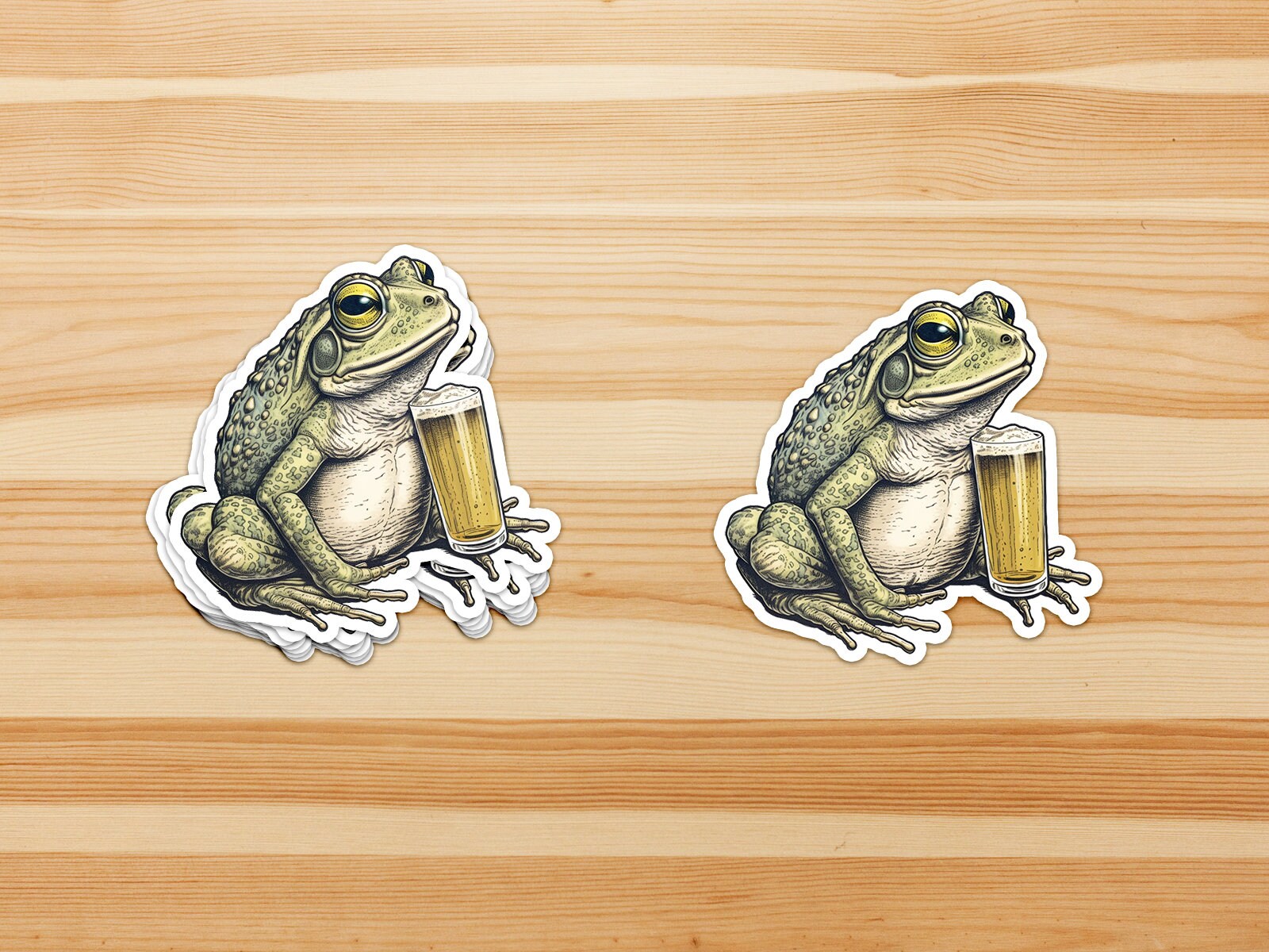 Frog Drinking a Beer Sticker - Etsy