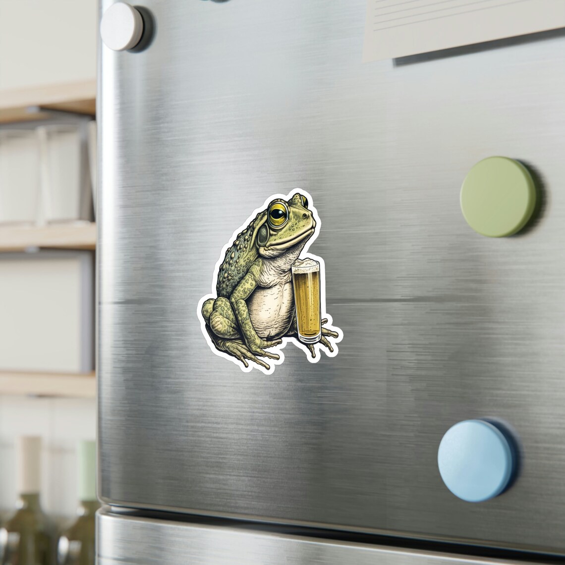 Frog Drinking a Beer Sticker - Etsy
